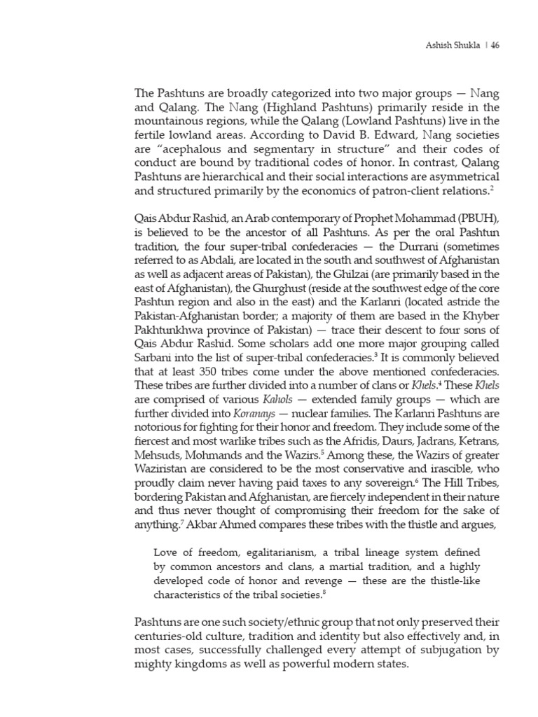The-Pashtun-Tribal-Identityand-Codes | PDF | Pashtuns