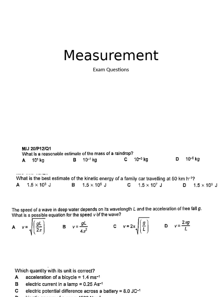 1.2 Physical Quantities MCQs | PDF