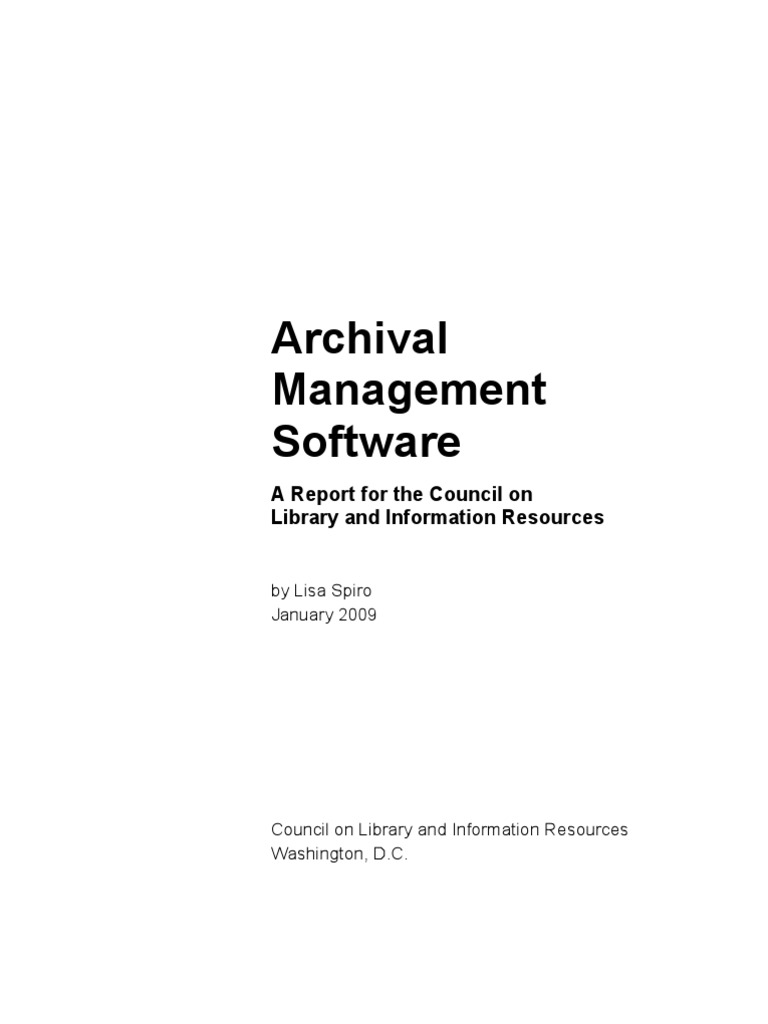 Archival Management Software Spiro - Jan13 | PDF | Archive | Archivist