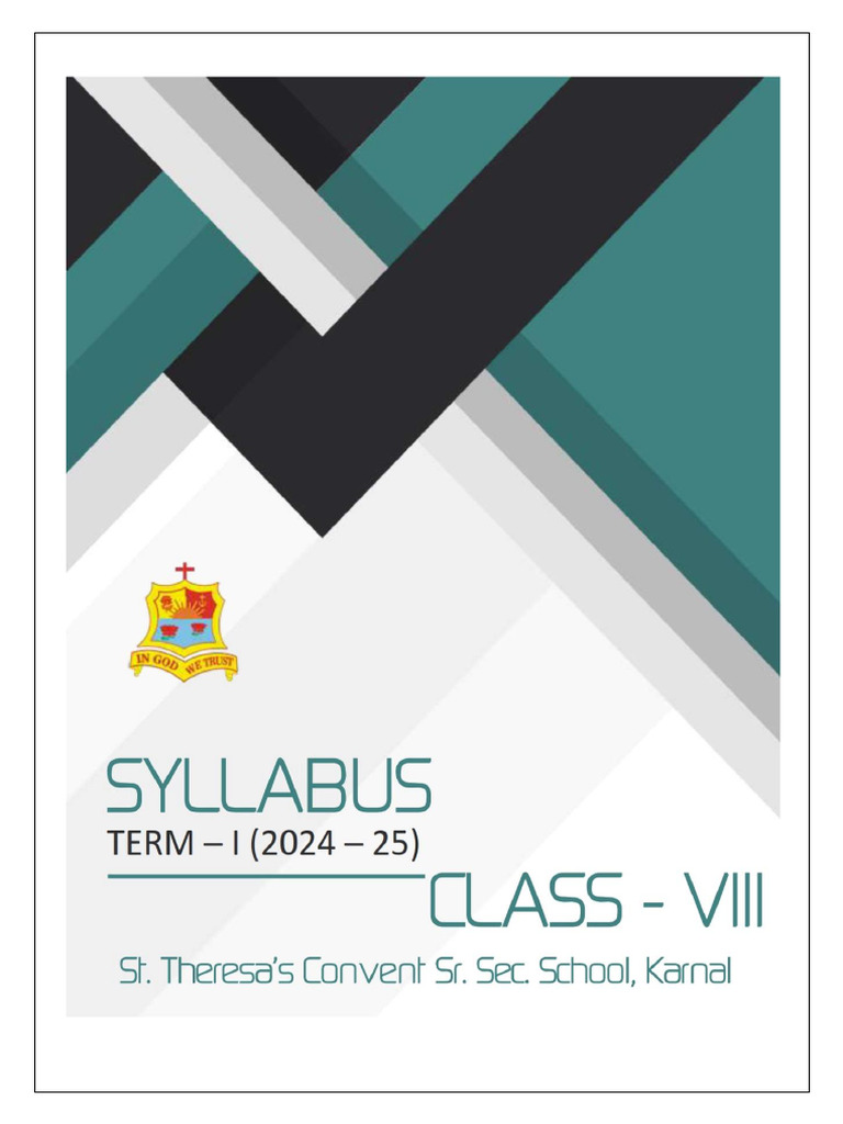 Class VIII Syllabus For Term - I Exams 2024 - 2025 | PDF