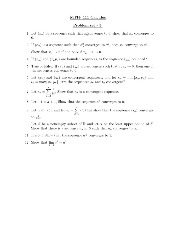 Calculus Tutorial3 | PDF