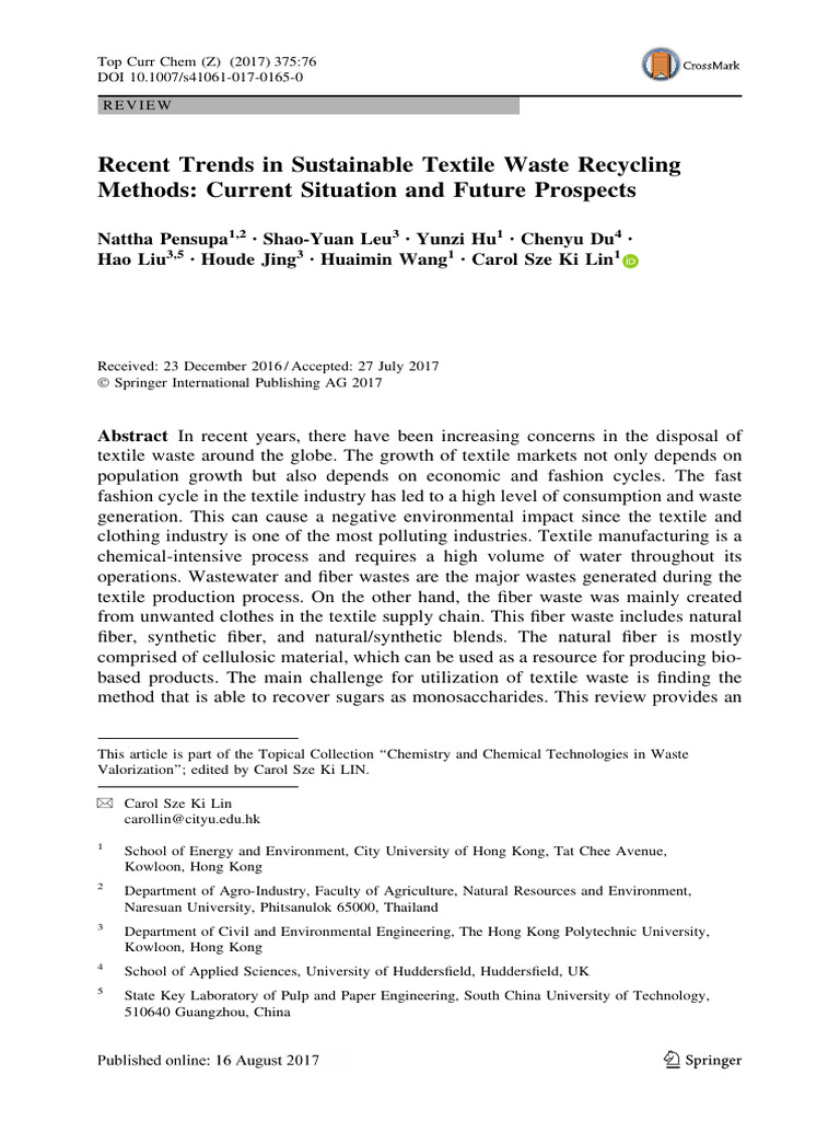 Sustainable Textile Waste Recycling Trends | PDF | Textiles | Dye