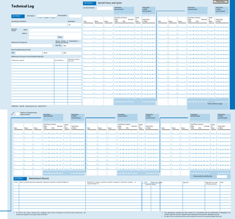 CA006 Aircraft Maintenance Record | PDF | Airliner | Aerospace