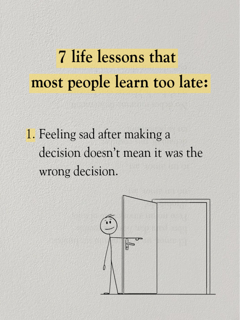 7 Life Lessons That Most People Learn Too Late | PDF | Self-Improvement