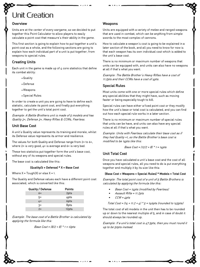 GF v2.50 Point Calc (Beta) v13 | PDF | Rifle | Military Science