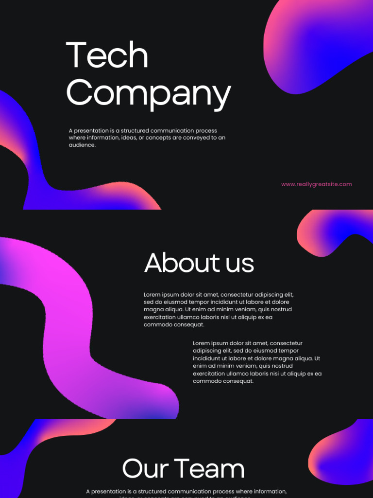 Purple and Black Metallic Blob Tech Company Presentation PDF | PDF