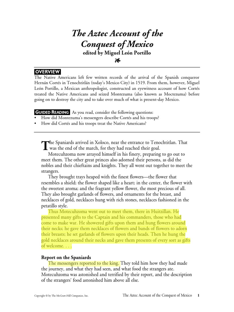Aztec View of Spanish Conquest | PDF | Hernán Cortés