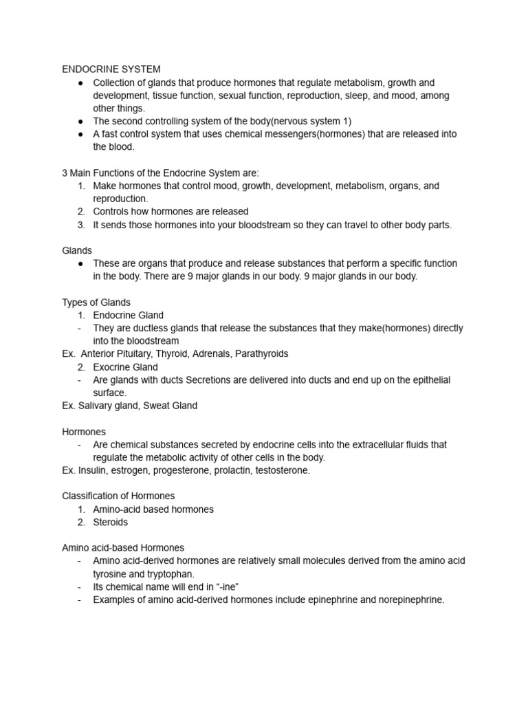 Endocrine System | PDF | Endocrine System | Hormone