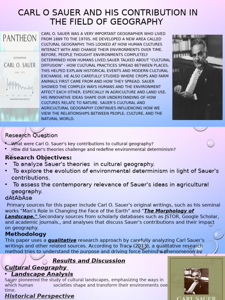 Carl Sauer and His Contribution in The Field | PDF | Geography ...