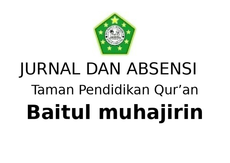 COVER JURNAL DAN ABSENSI - TPQMuhajirin | PDF