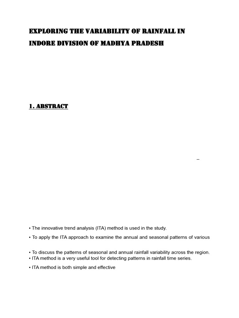 Innovative Trend Analysis of Rainfall | PDF | Climate Change | Climate