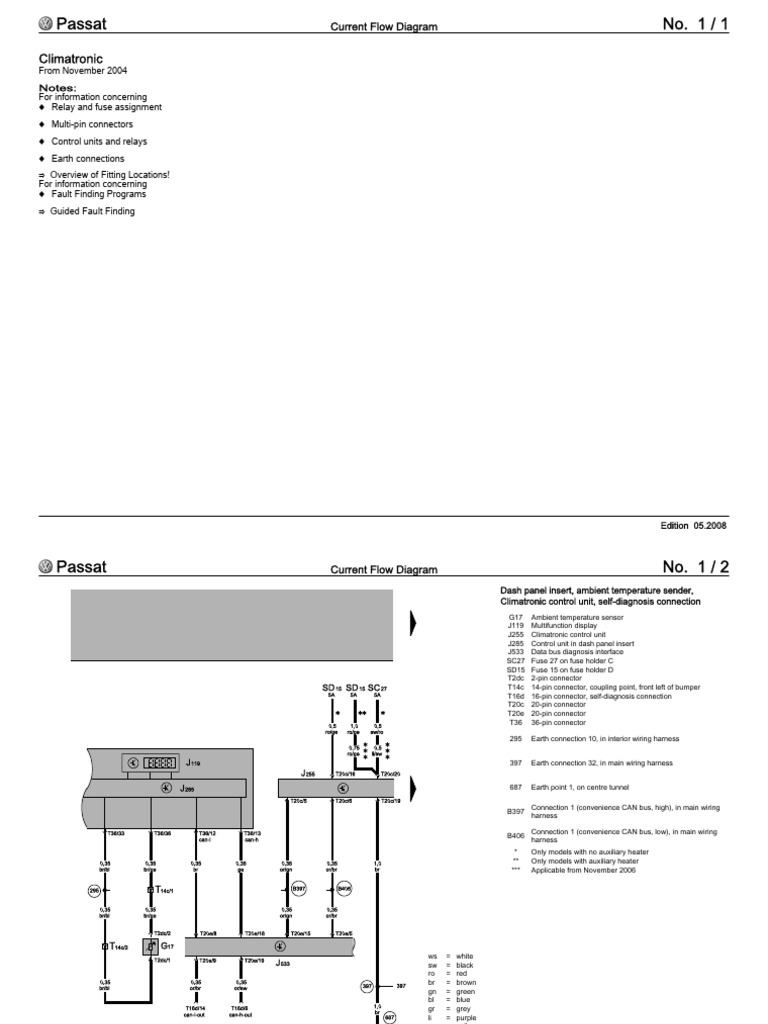Vw Passat b6 Wiring Diagrams Eng | PDF | Manufactured Goods | Equipment