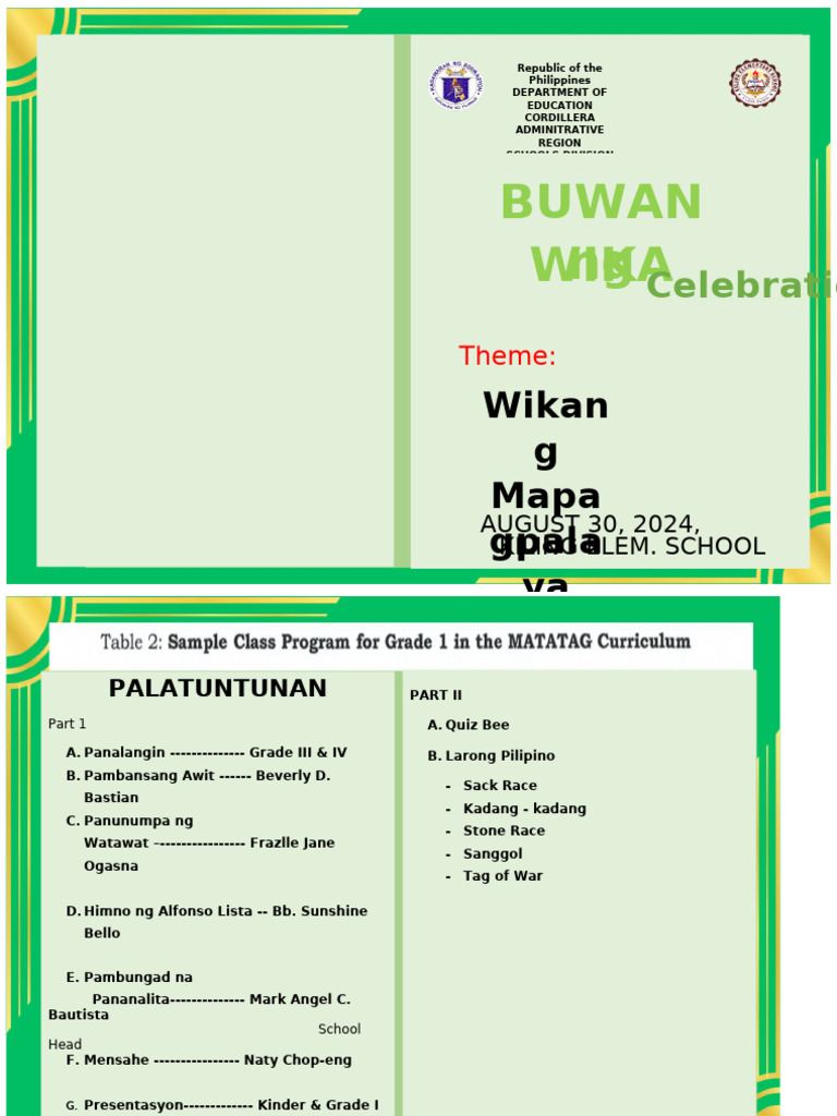 Buwan ng wika program | PDF