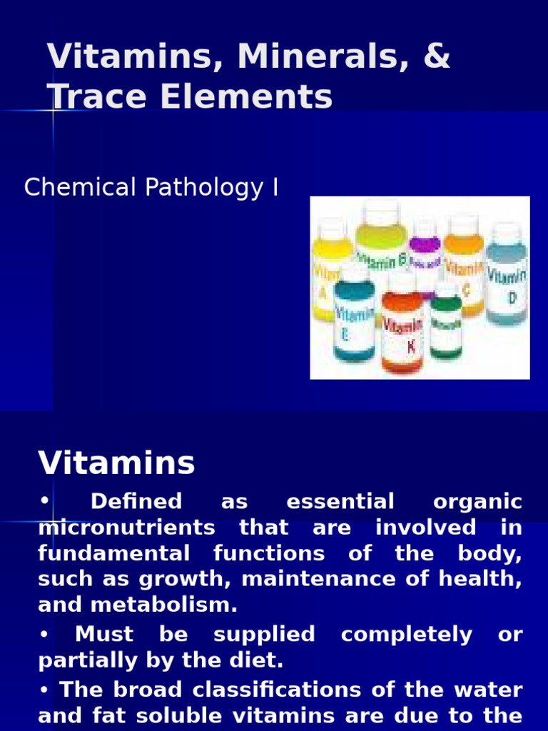 13 - Vitamins, Minerals, &trace Elements | PDF | Vitamin B12 | Vitamin A