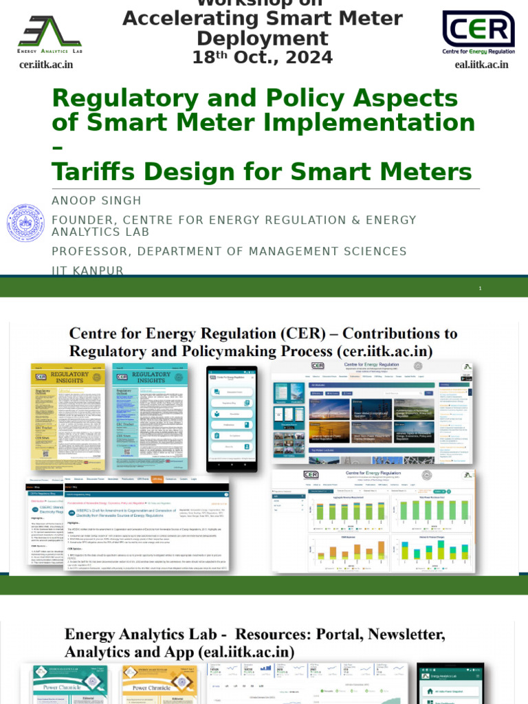 Anoop Singh - CER - IITK - Designing Smart Meter Tariff - REC - Emart ...