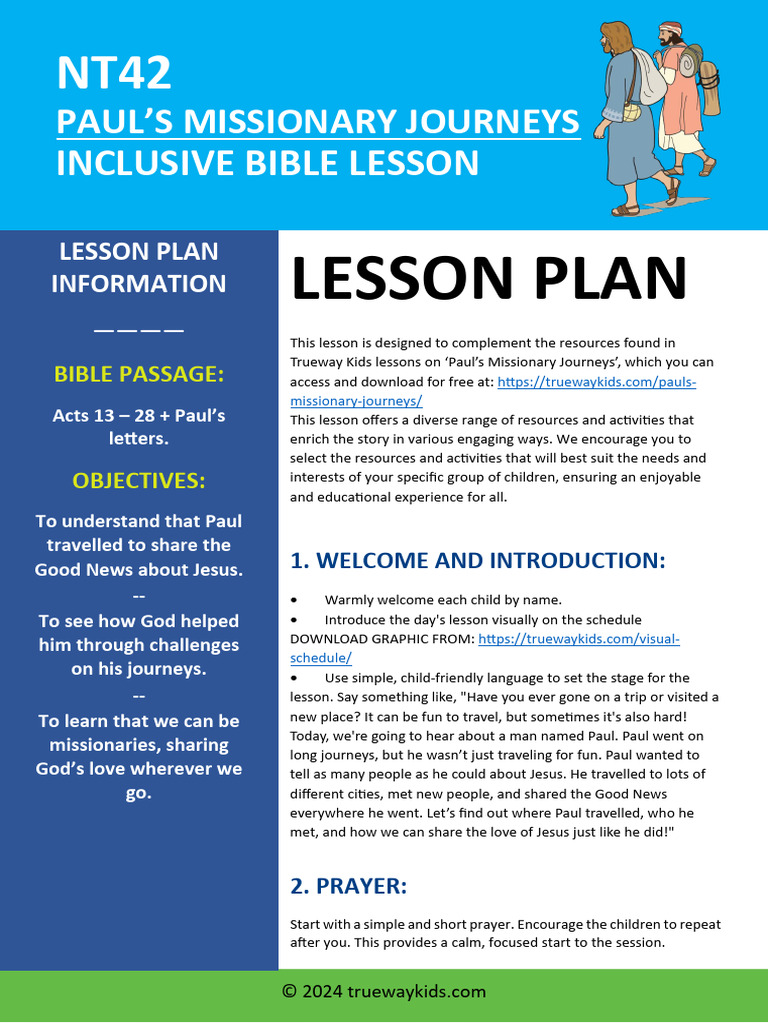 Paul's Missionary Journeys Lesson | PDF | Paul The Apostle | Prayer