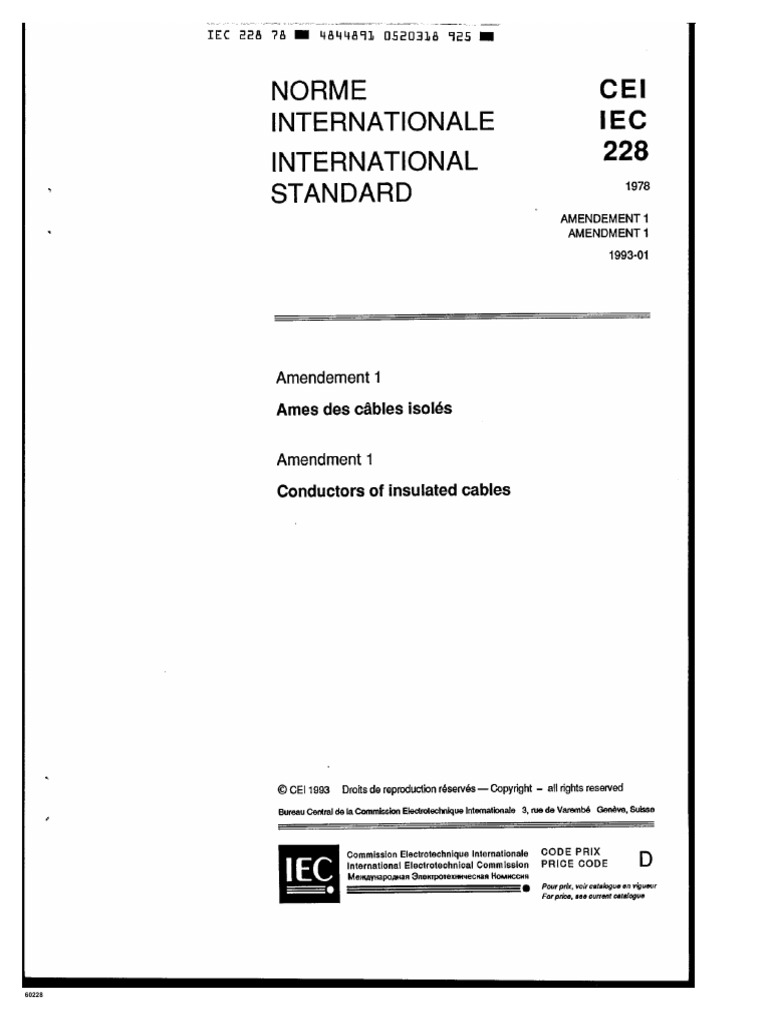 IEC 60228 Conductors of Insluated Cables - En.es | PDF | Derechos de ...