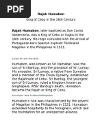 Rajah Humabon: Cebu's King and Betrayer | PDF | Spanish Empire | Age Of ...