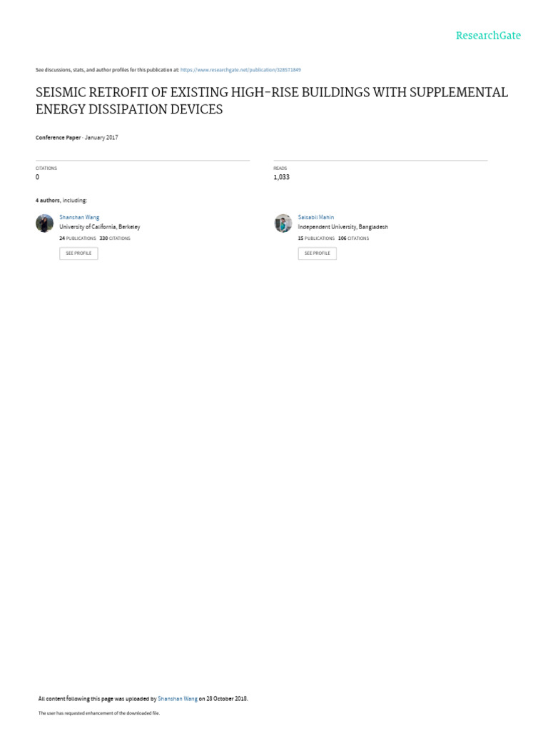 Seismic Retrofit Strategies for High-Rise Buildings | PDF | Beam ...