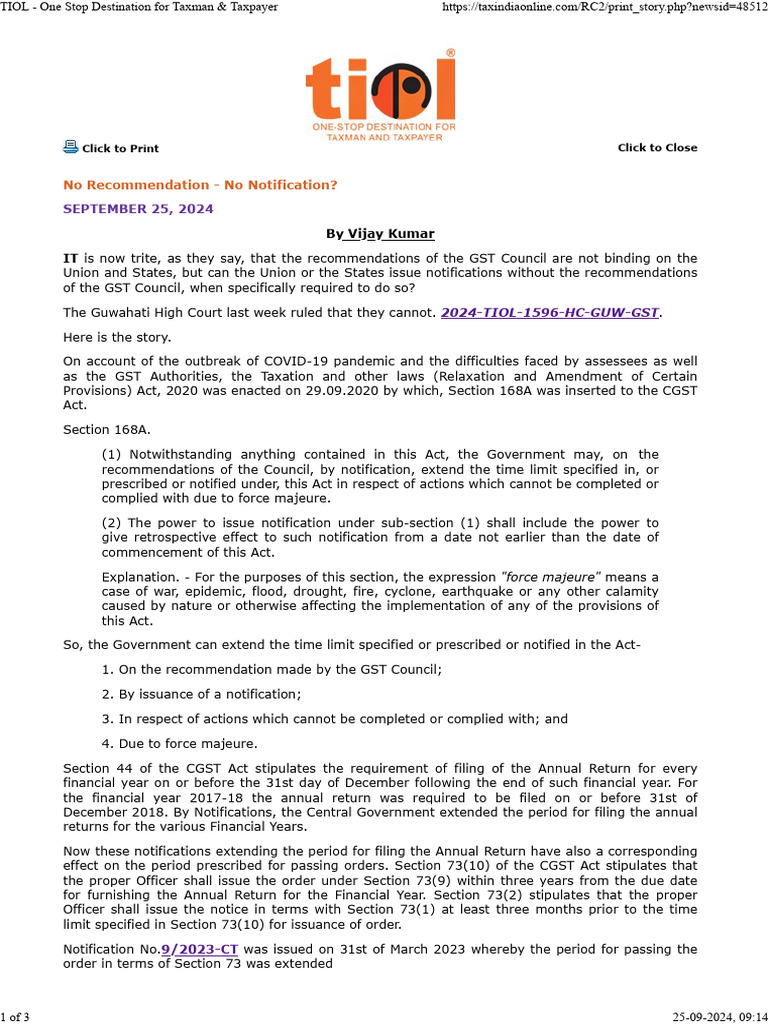No Recommendation - No Notification | PDF | Government | Justice
