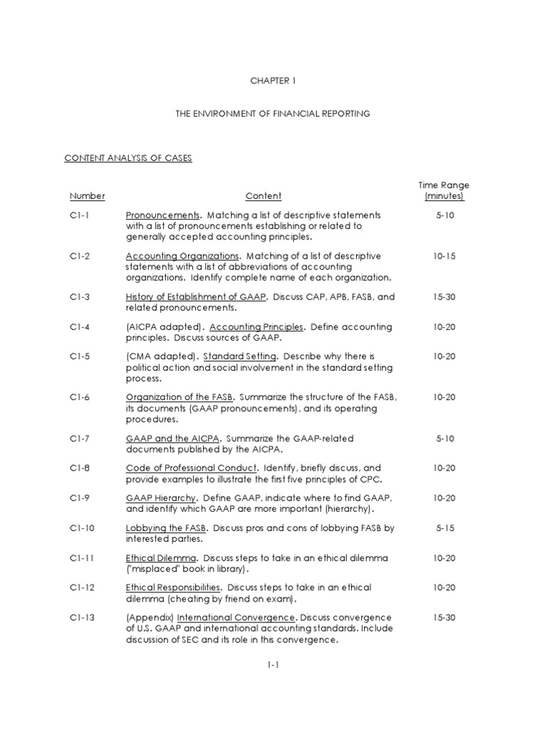 Ch. 1 | Financial Accounting Standards Board | Generally Accepted ...