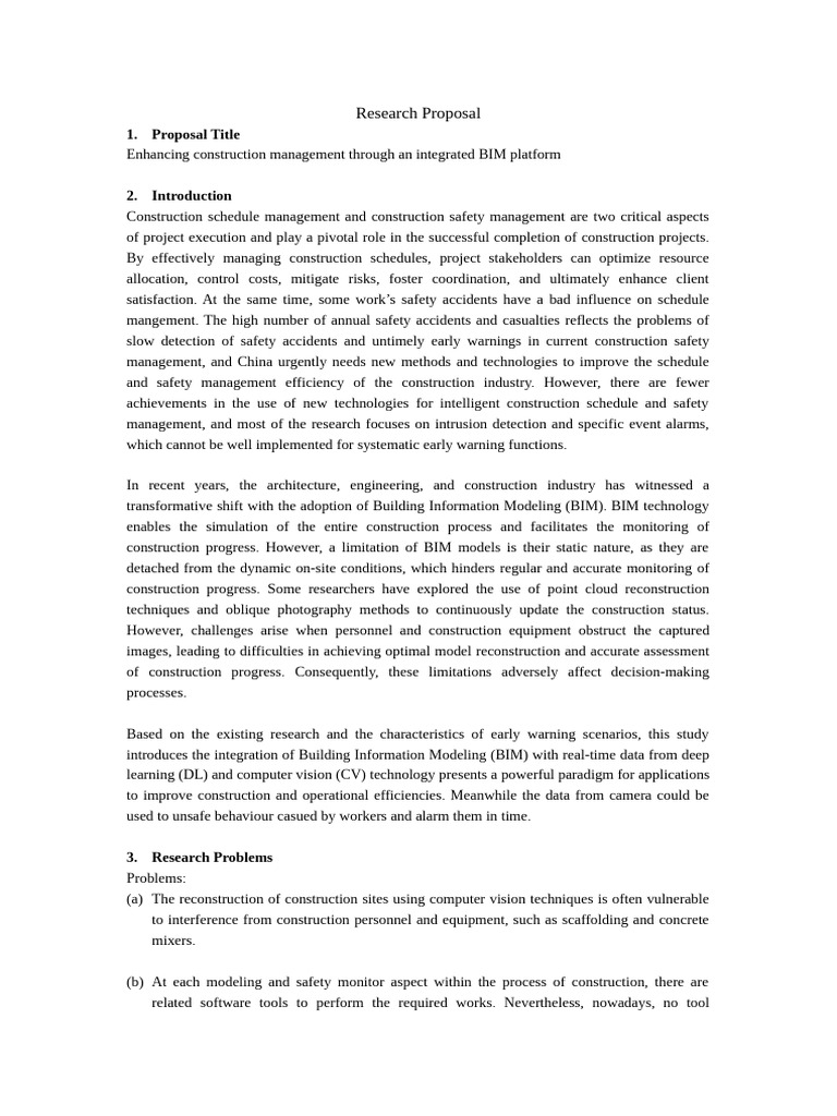 Research proposal | PDF | Building Information Modeling | Deep Learning