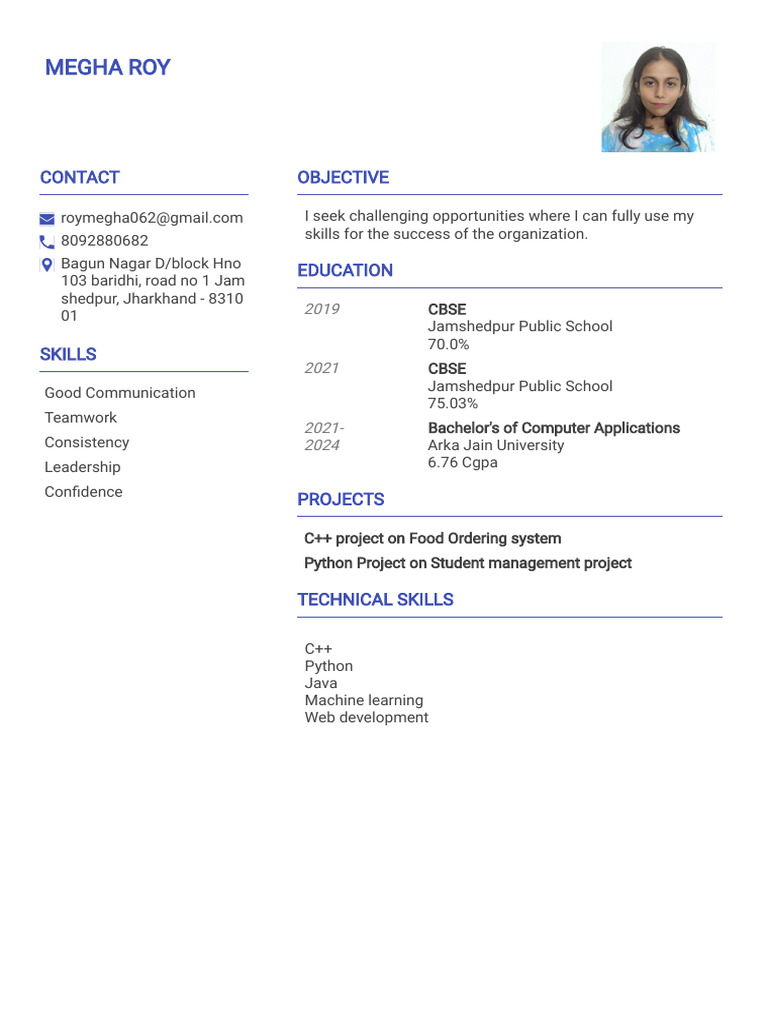 CV Megha | PDF