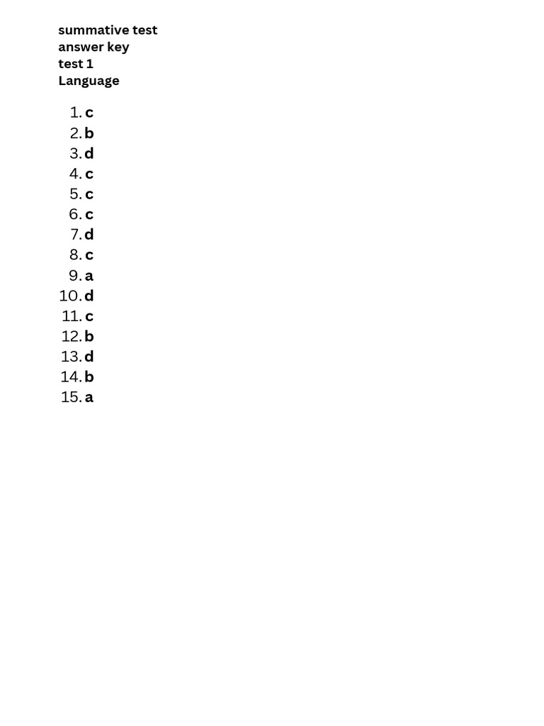 Grade 1 SUMMATIVE1 Language | PDF