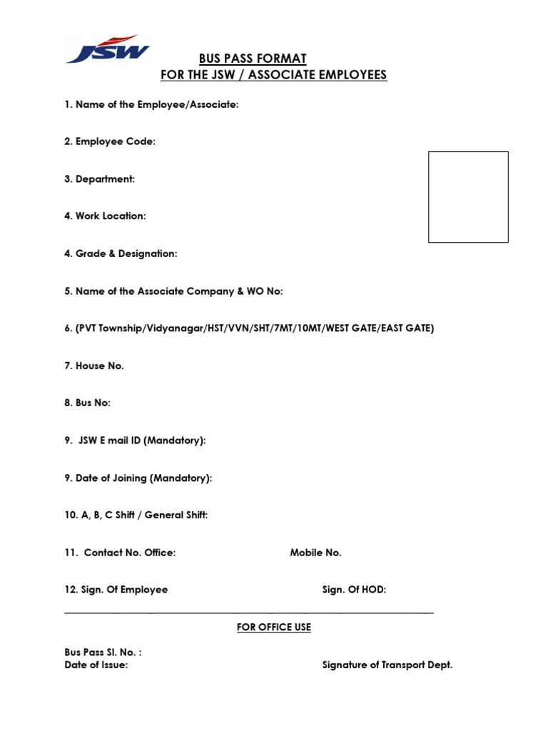 Bus Pass Format For Townships PDF | PDF | Career & Growth | Finance ...