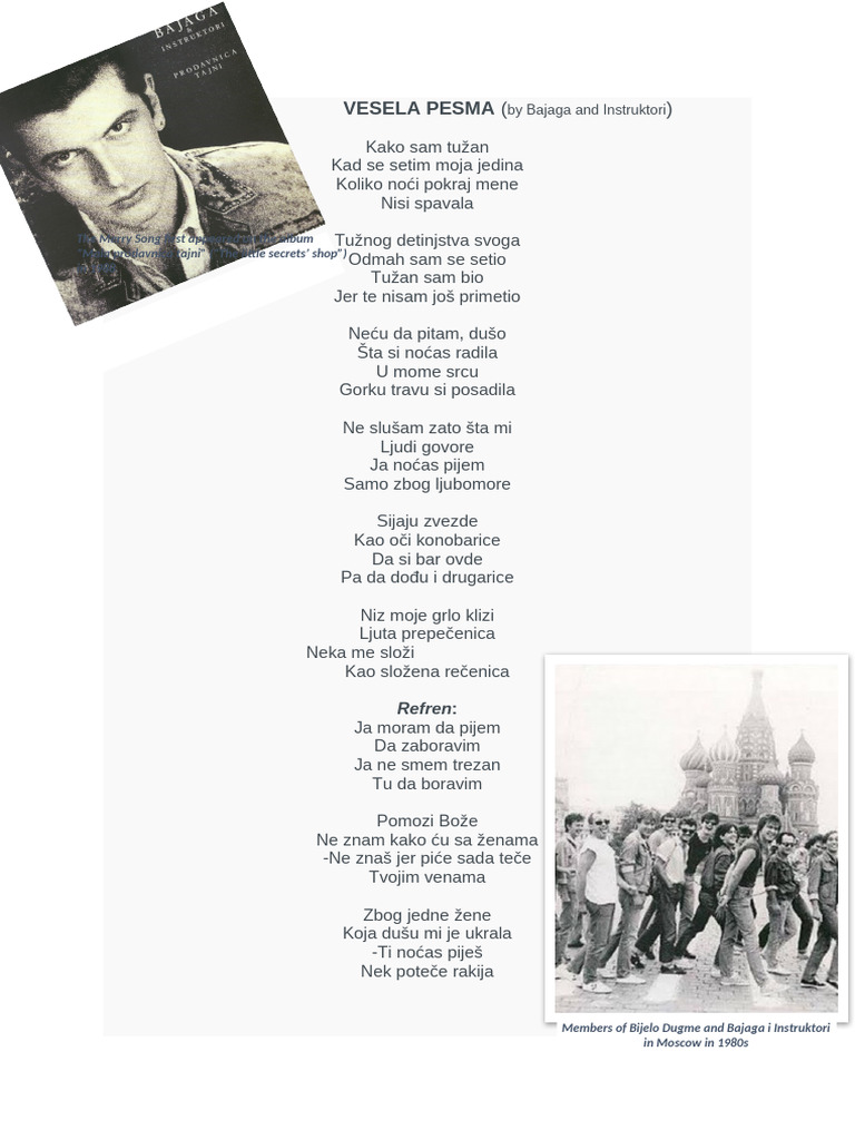 Handout VESELA PESMA 2 | PDF | Rock Music Groups | Musicians