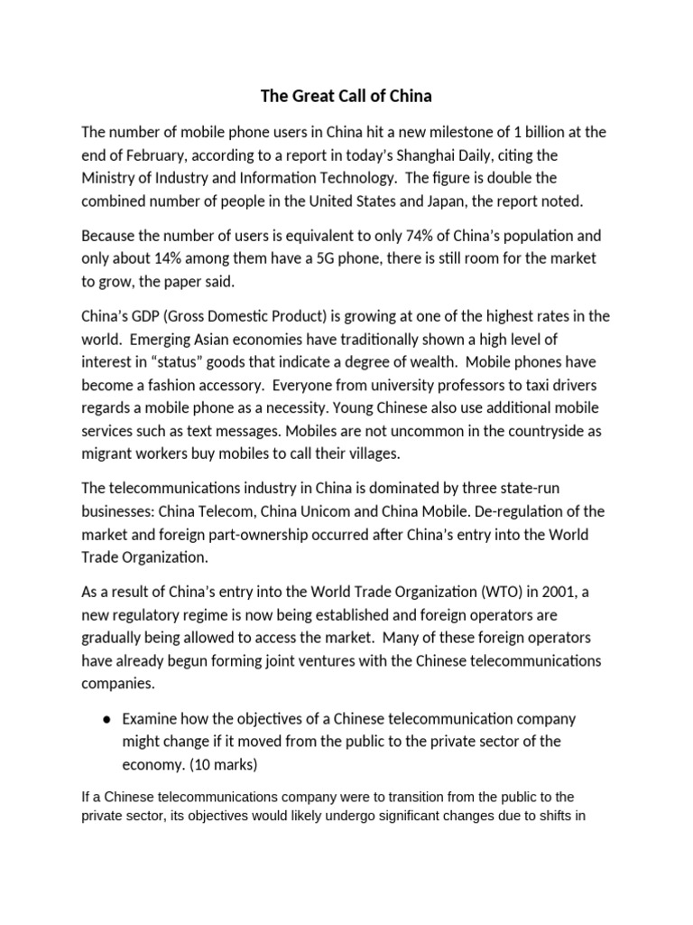 04.02 The Great Call of China - Case Study | PDF | China | World Politics