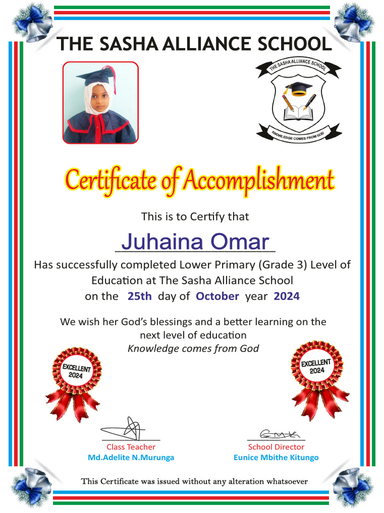 Sasha Alliance Certificate | PDF