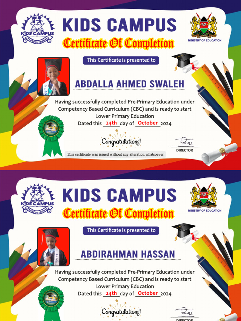 Kids Campus 2024 Certs | PDF