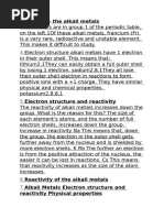 Alkali Metals: Ia Metals | PDF | Lithium | Sodium