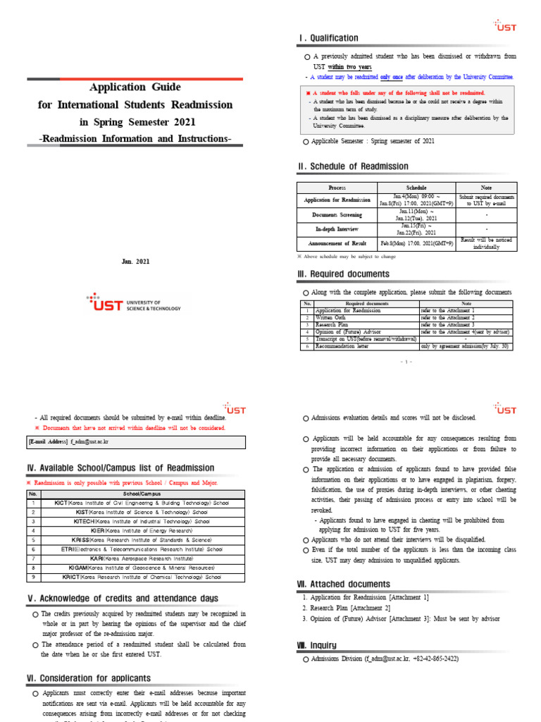 Application Guide For International Students Readmission | PDF | Insurance