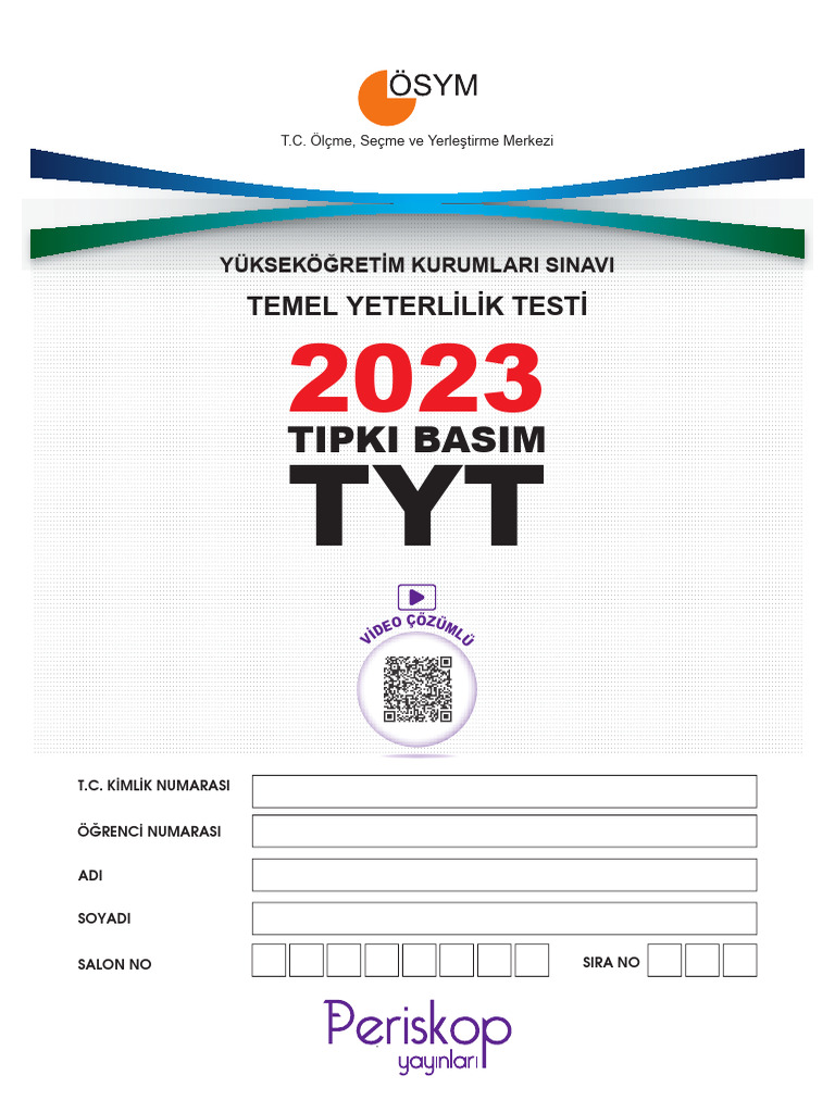 Ösym-2023-Tyt Tipki Basim | PDF