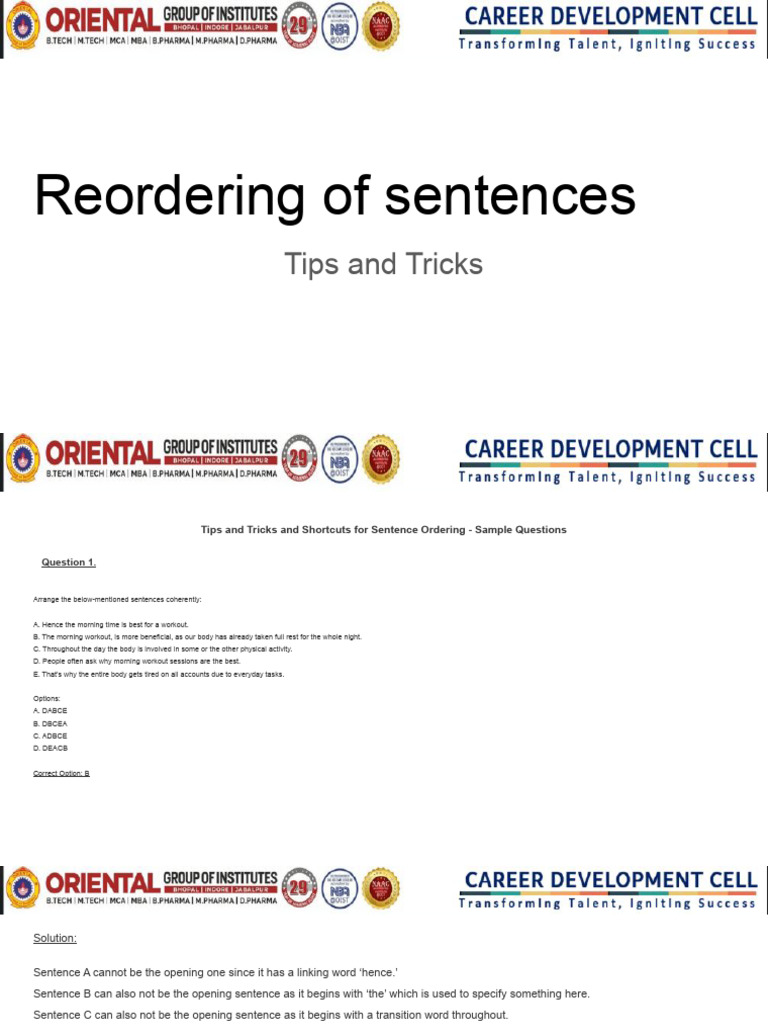 Reordering Of Sentences Pdf Jawaharlal Nehru