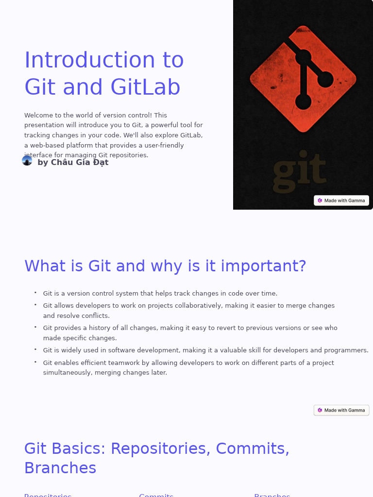 Introduction To Git And Gitlab Pdf Version Control Computer Science