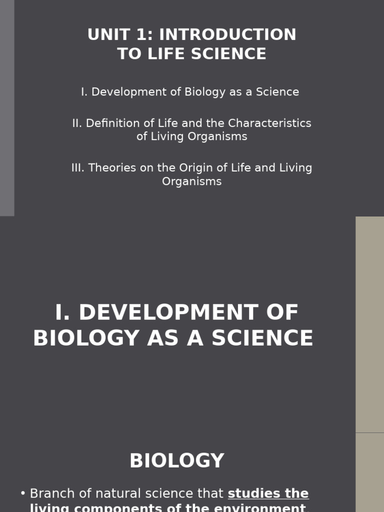 UNIT 1 Introduction of Life Science Group 1 | PDF | Life | Science