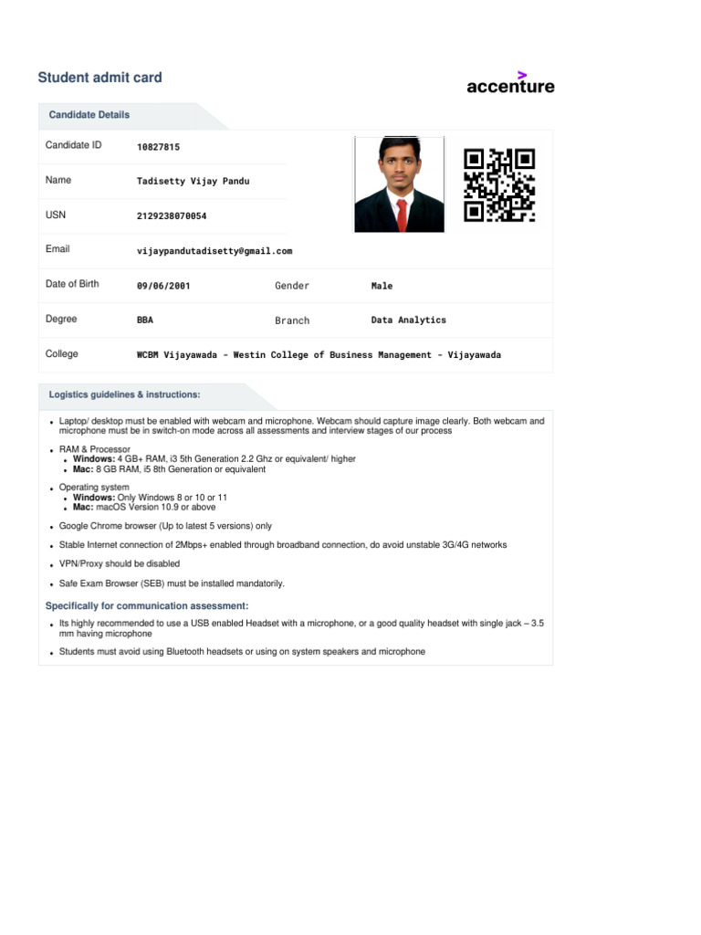 AdmissionCard 10827815 742 | PDF | Privacy | Employment