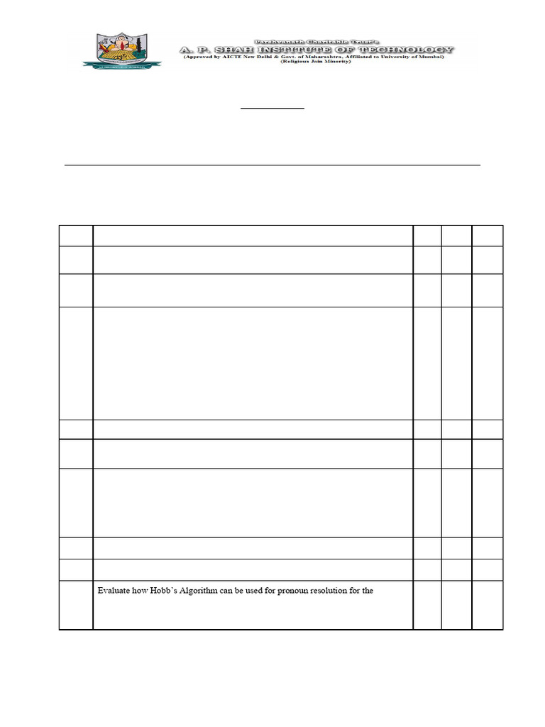 Natural Language Processing Unit Test | PDF