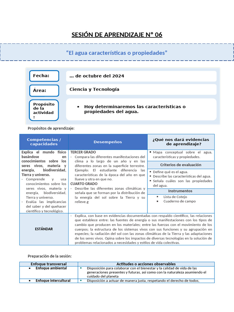 15 DE OCTUBRE CYT-SESION | PDF | Agua | Propiedades del agua