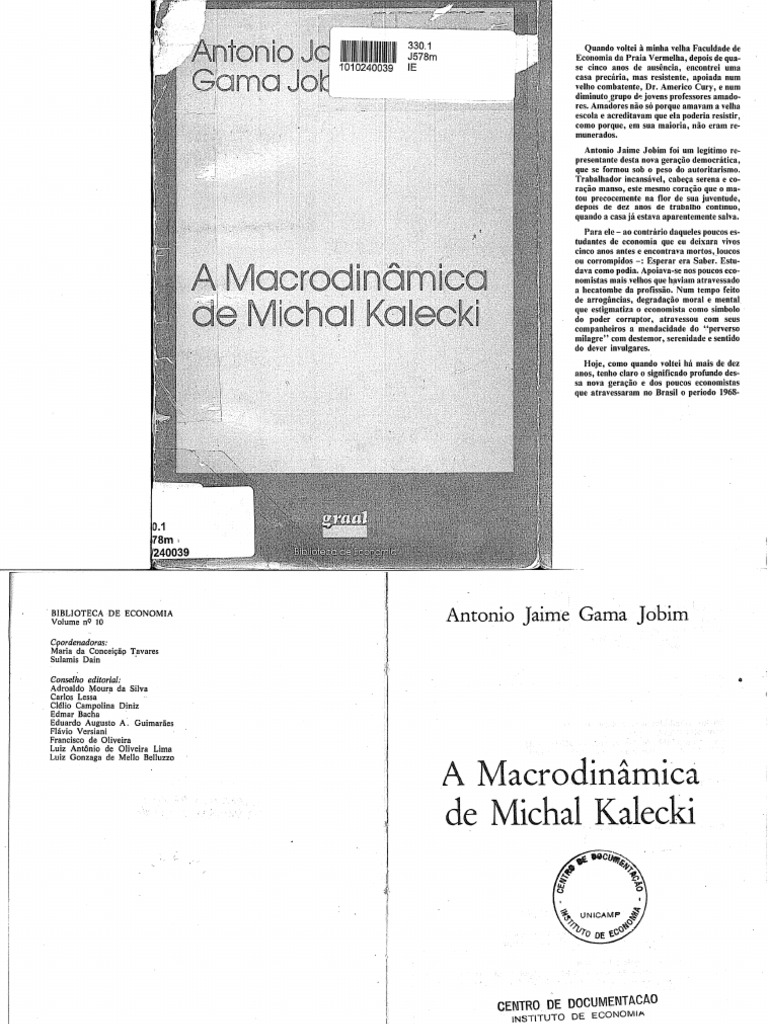 JOBIM, Antonio Jobim Gama - A Macrodinâmica de Michal Kalecki | PDF