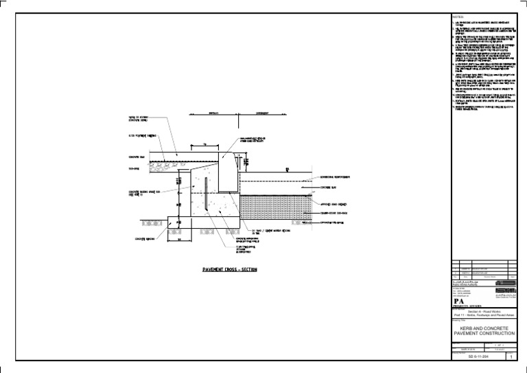 SD 6-11-204 Rev 1 Kerb and Concrete Pavement Construction | PDF | Technology & Engineering