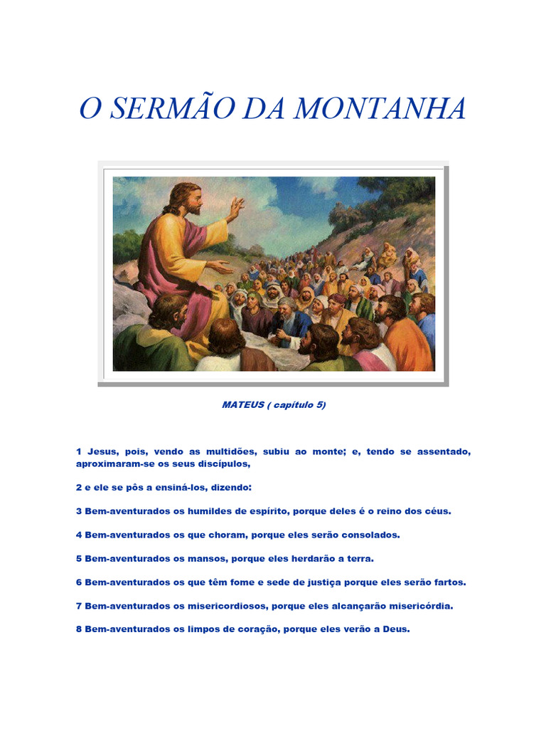 O Sermão Da Montanha Pdf Sermão No Monte O Reino De Deus