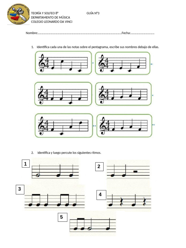 Teoría y Solfeo 8° - Guía N°3 | PDF | Arte | Historia