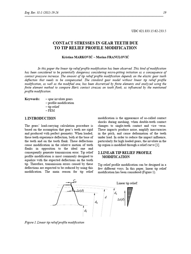 Gear Teeth Contact Stress Analysis | PDF | Gear | Finite Element Method