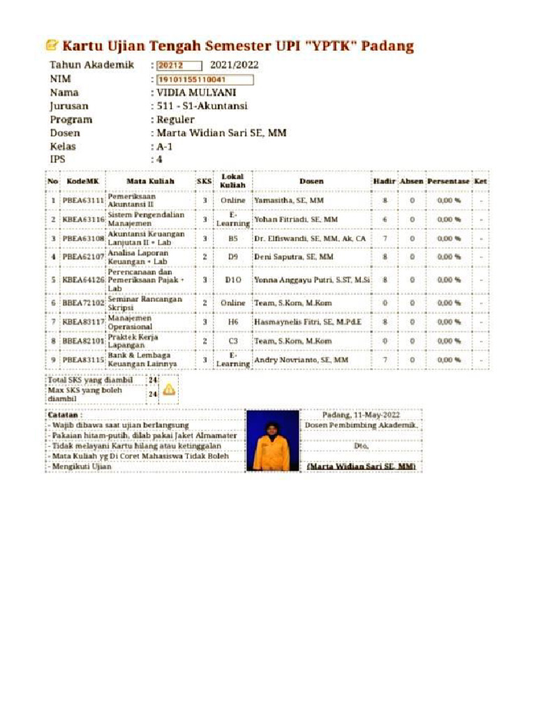 VidiaMulyani - 19101155110041 - A1 - Uts Audit II | PDF