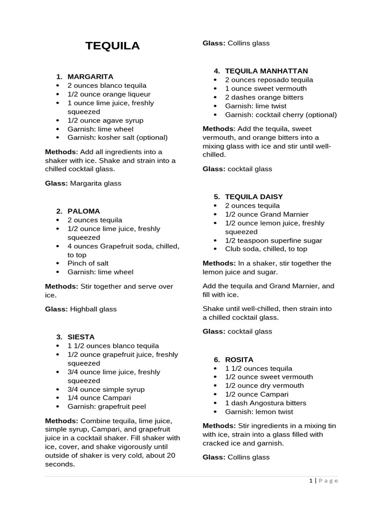 Cocktail Drinks Recipes | PDF | Martini (Cocktail) | Cocktails