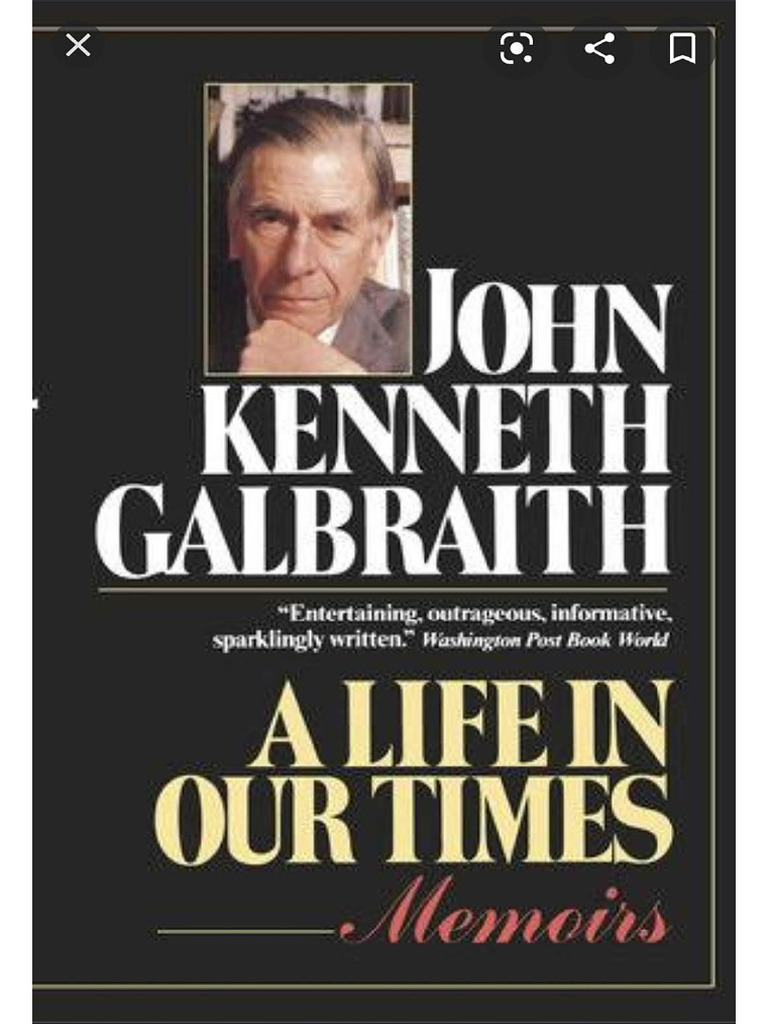 Book A Life in Our Times by John Kenneth Galbraith | PDF